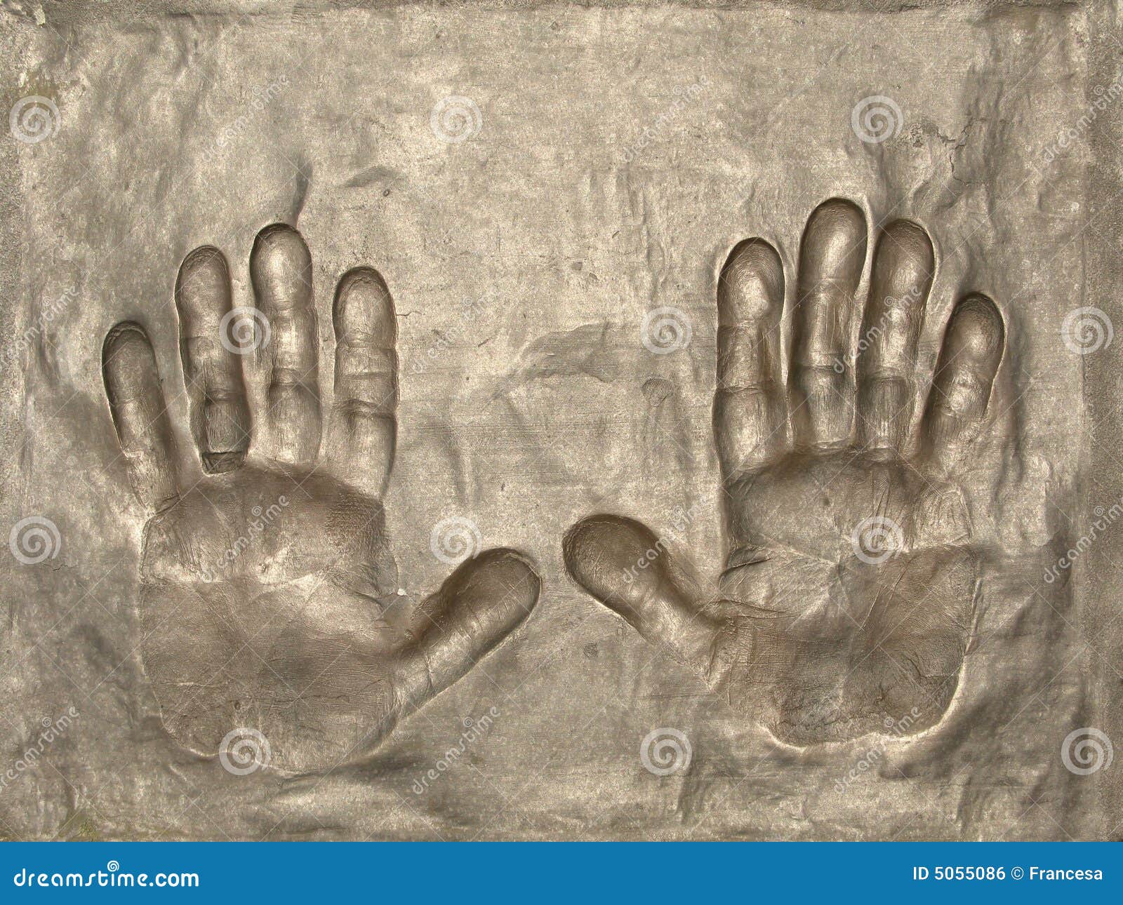 Bronze hands impression stock photo. Image of hand, bronze - 5055086