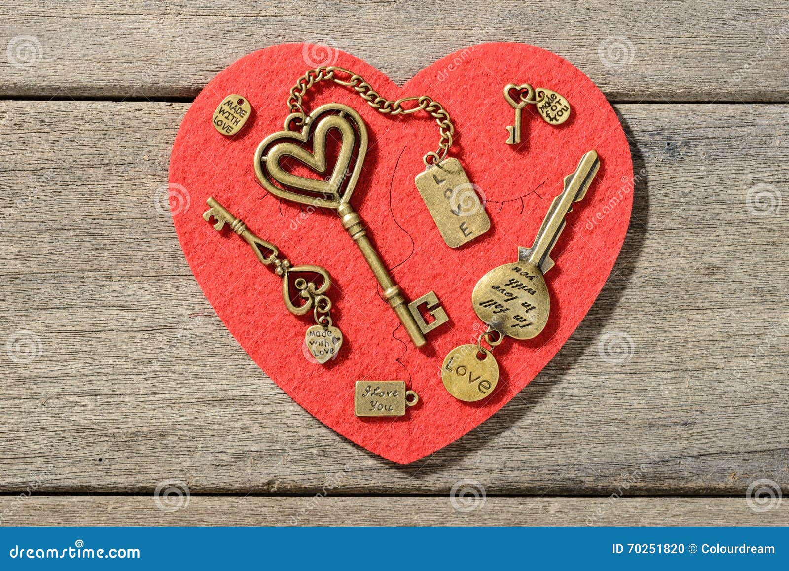 Bronze heart shape keys stock photo. Image of board, background - 70251820