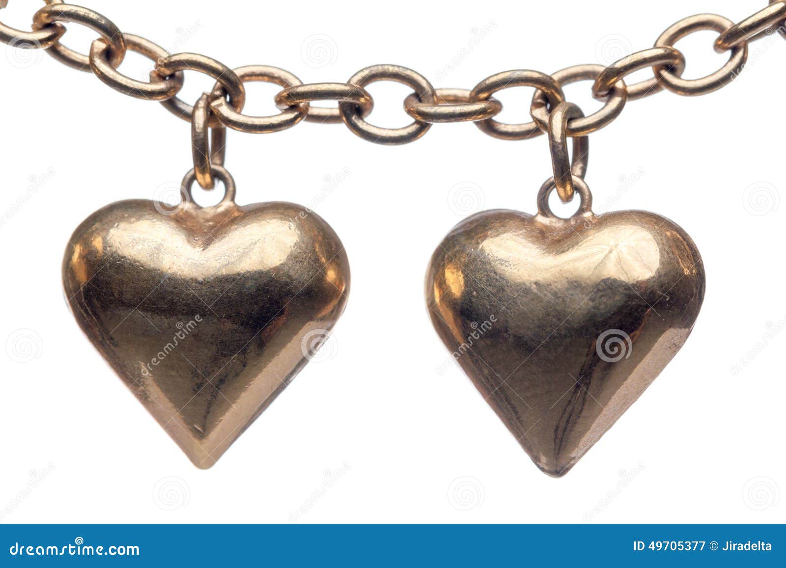 Bronze Heart Of The Chains On A Rope With Clothespin Stock Image ...