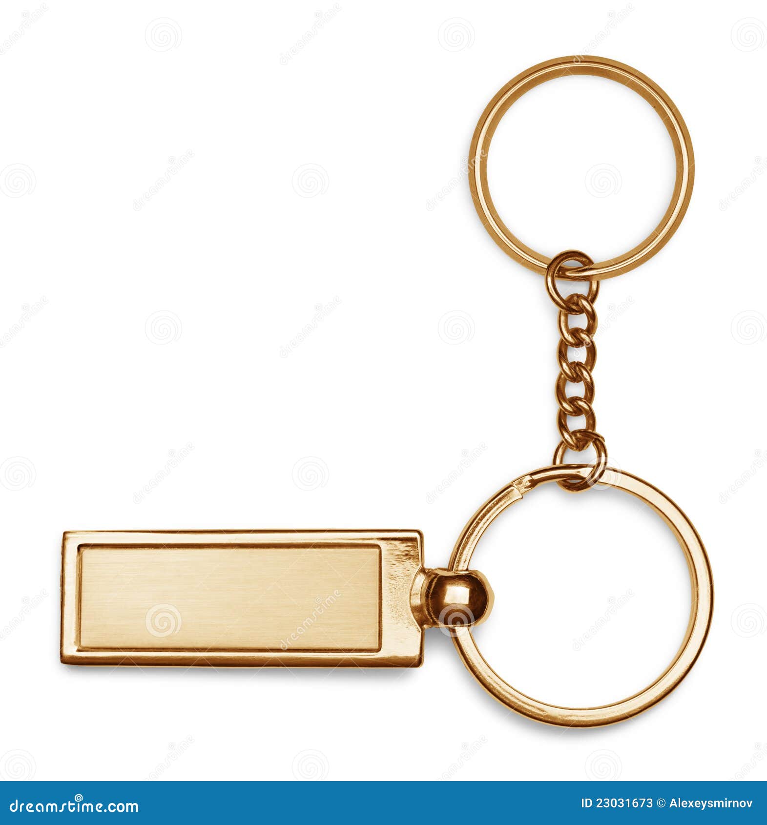 Bronze Key Chain on White Background Stock Image - Image of empty, path ...