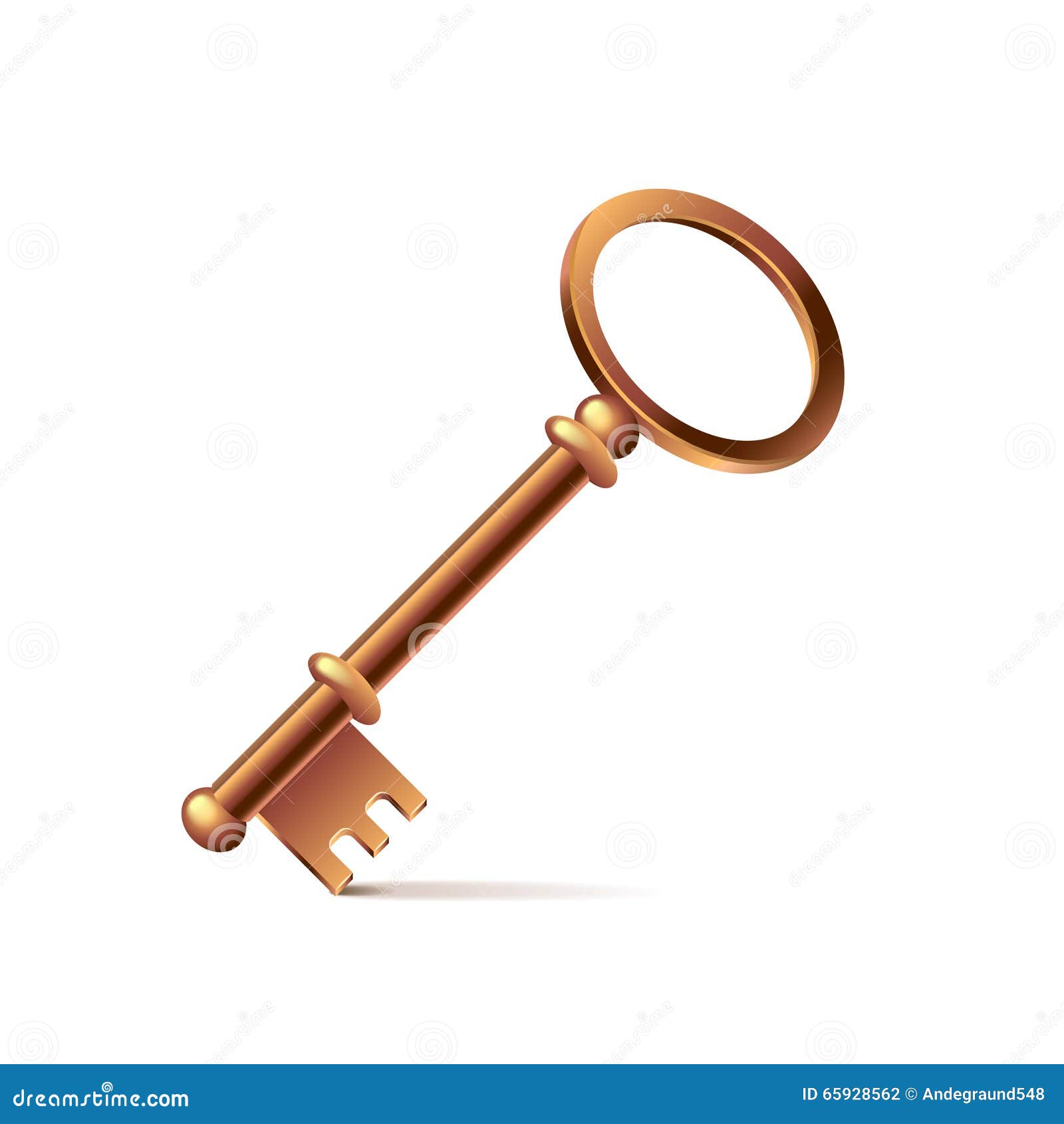 Bronze Key Isolated on White Vector Stock Vector - Illustration of lock ...