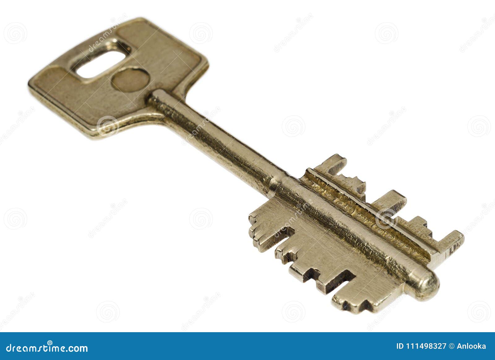 Bronze Key on White Background Closeup Stock Image - Image of handwork ...