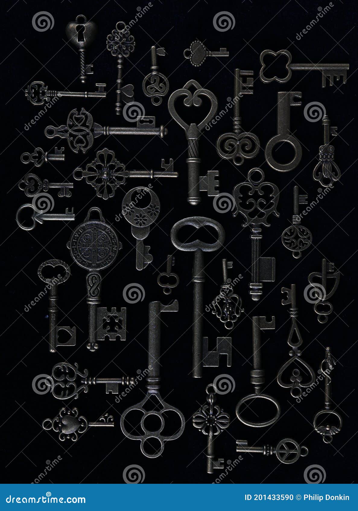 Bronze Keys on Black Background Antique Key Still Life Stock Photo ...