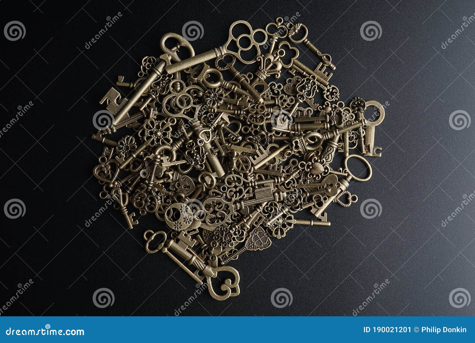 Bronze Keys on Black Background Antique Key Still Life Stock Image ...