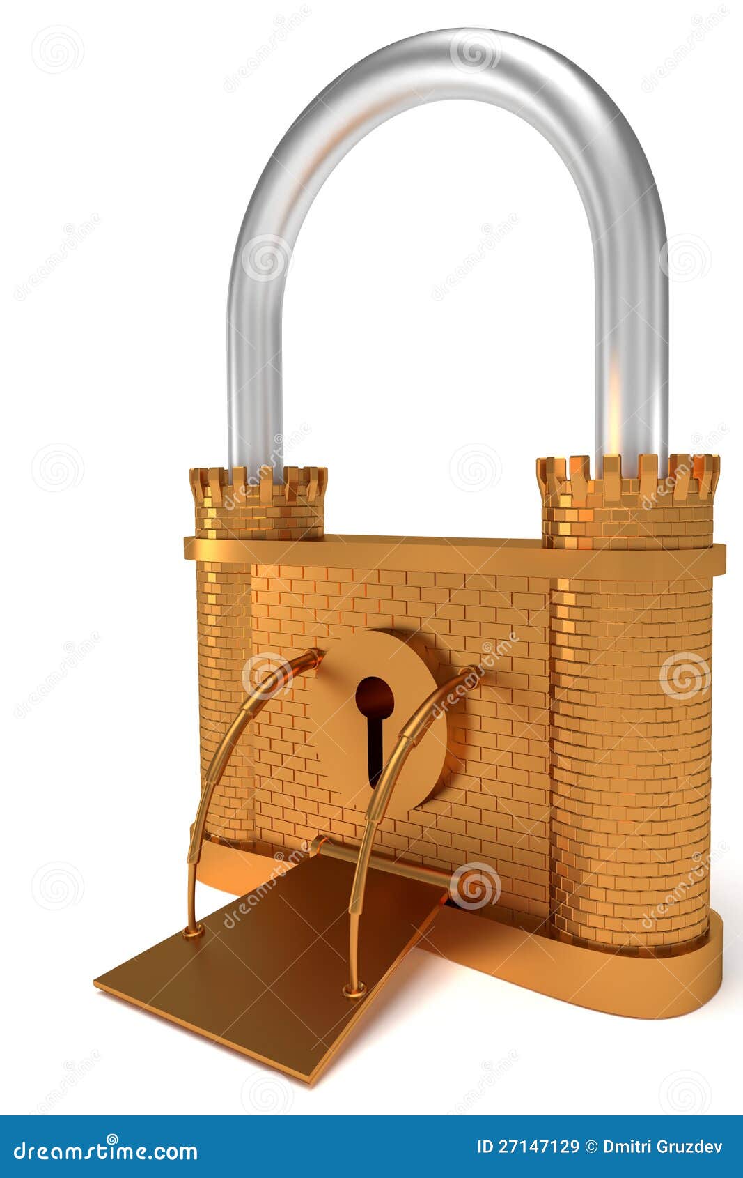 Bronze lock stock illustration. Illustration of golden - 27147129
