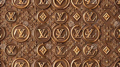 Bronze Louis Vuitton Monogram Seal Texture Stock Illustration ...