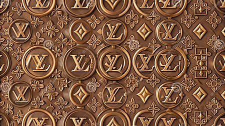 Bronze Louis Vuitton Monogram Seal Texture Stock Illustration ...