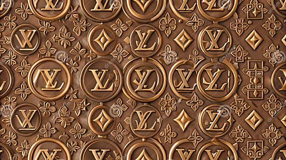 Bronze Louis Vuitton Monogram Seal Texture Stock Illustration ...