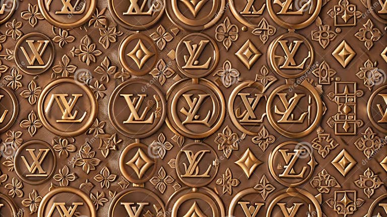Bronze Louis Vuitton Monogram Seal Texture Stock Illustration ...