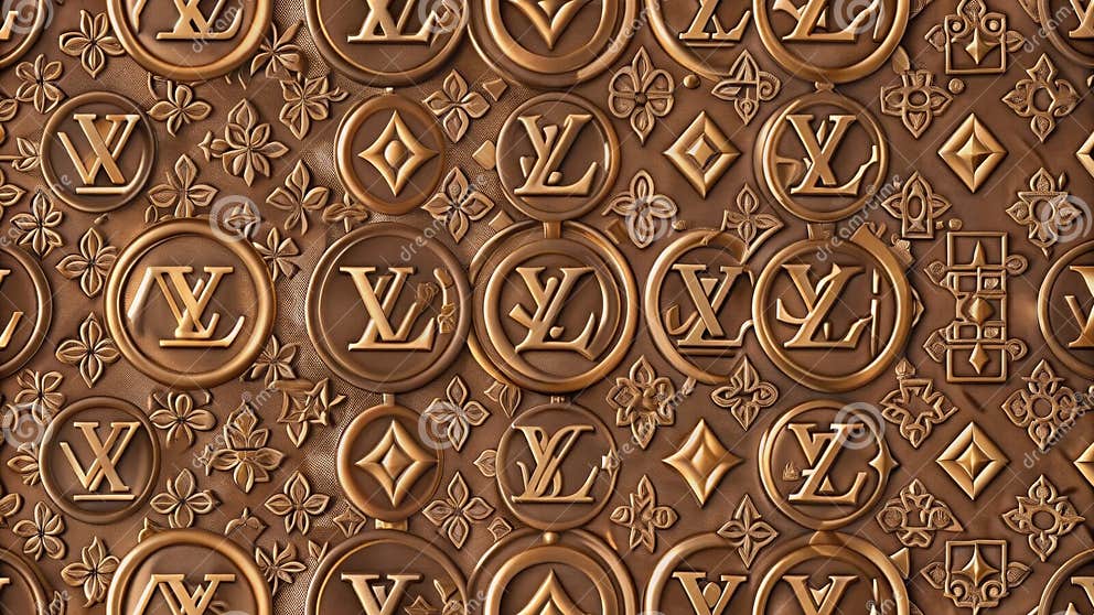 Bronze Louis Vuitton Monogram Seal Texture Stock Illustration ...