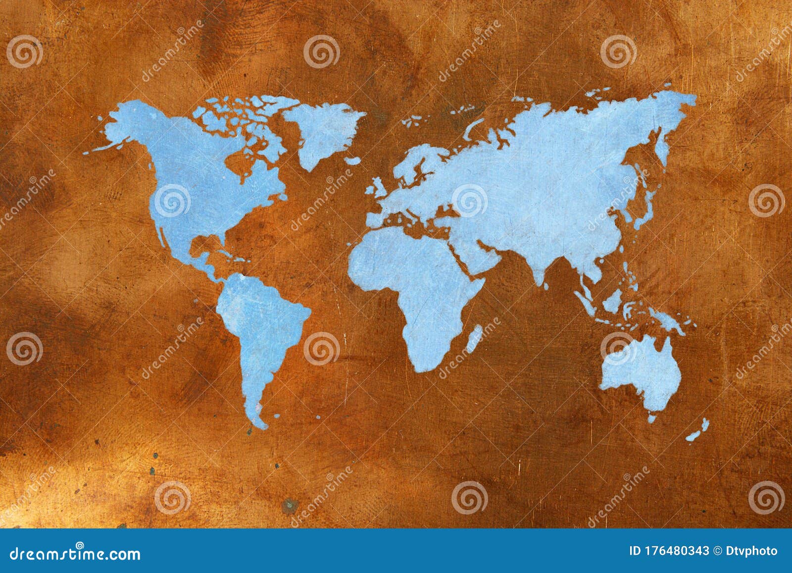Bronze world map stock image. Image of europe, background - 176480343