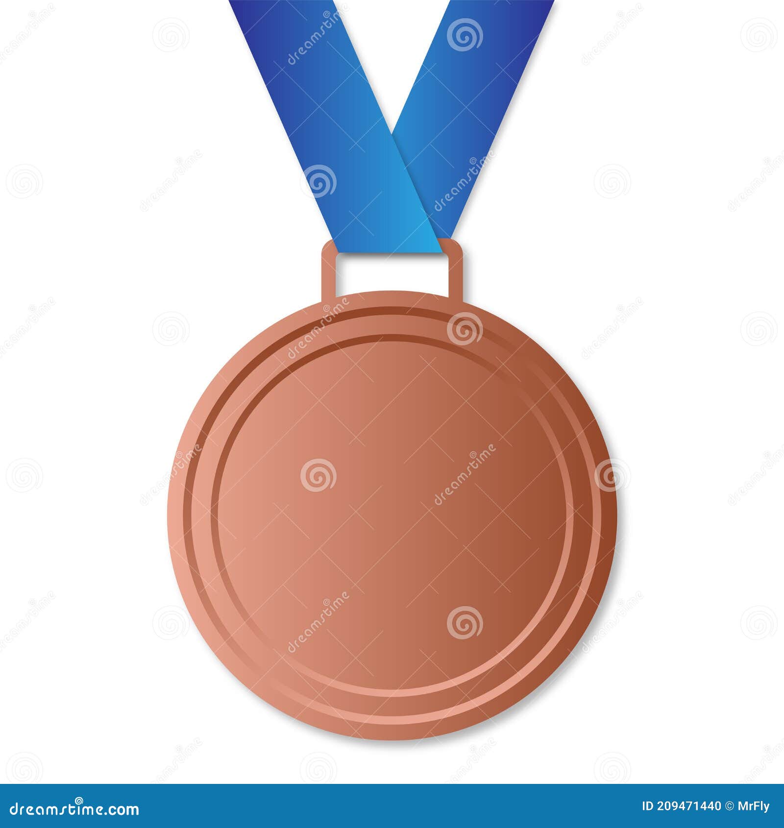 Bronze Medal with Ribbon, Vector Image Stock Vector - Illustration of ...