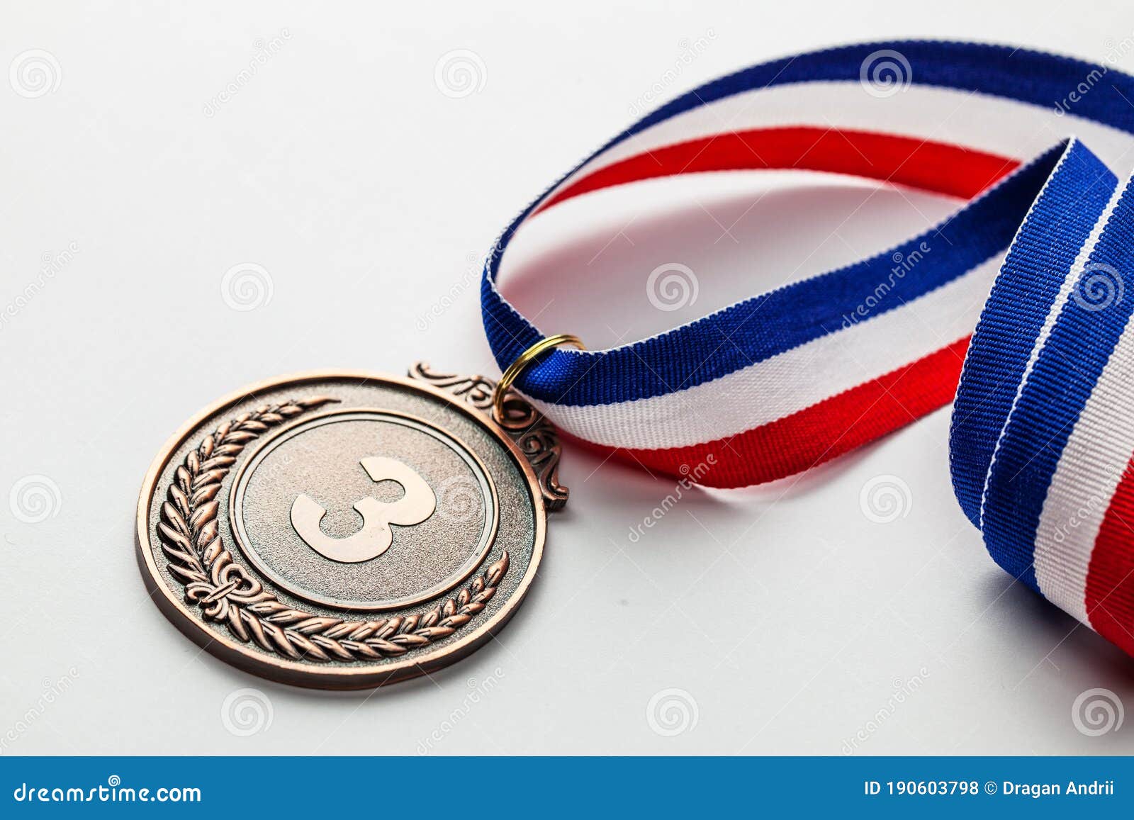 Bronze Medal. Third Place Award with Ribbon Stock Photo - Image of ...