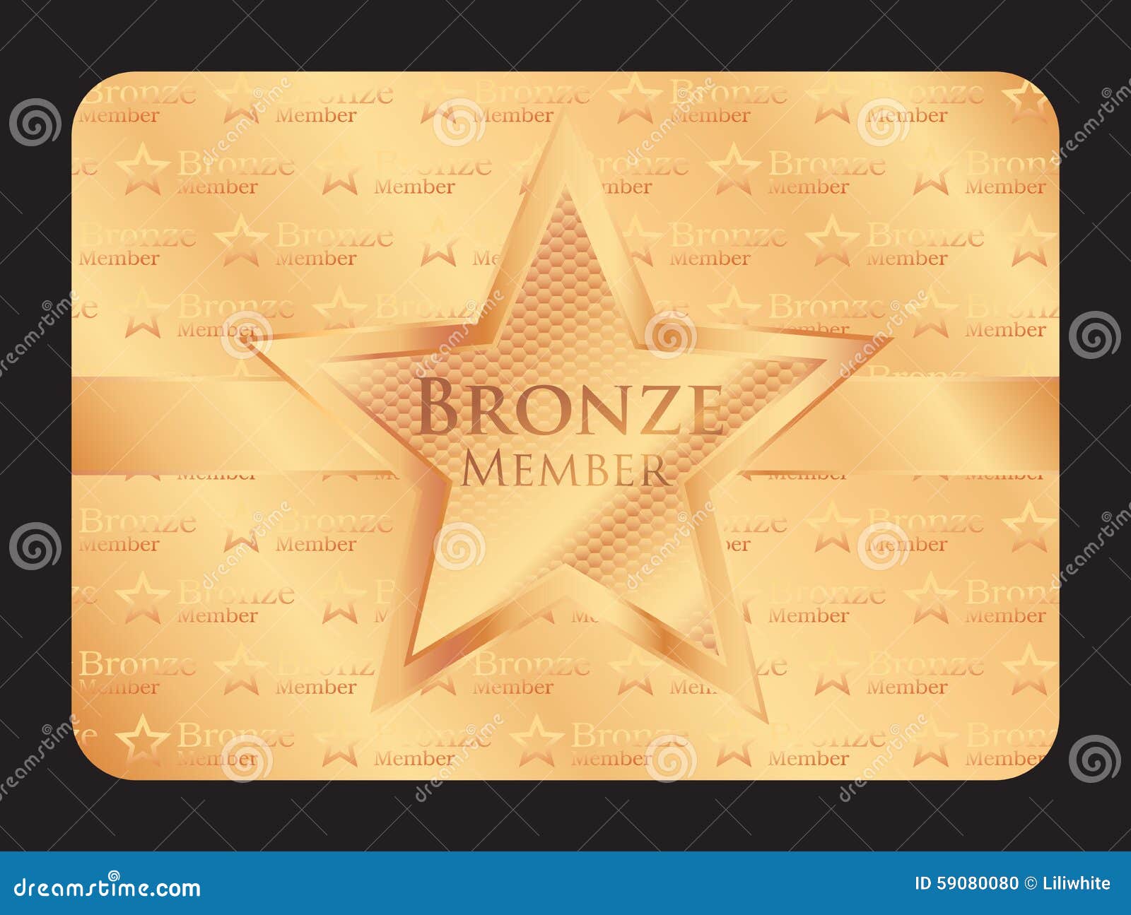 Bronze Member Club Card with Big Star Stock Vector - Illustration of ...