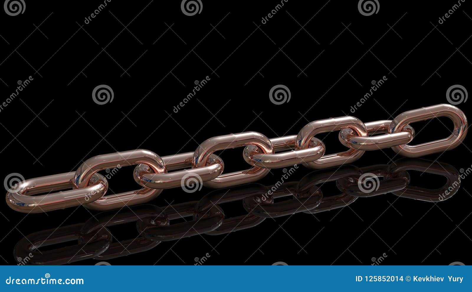 Bronze Metal Chain 3D Rendering Stock Illustration - Illustration of ...