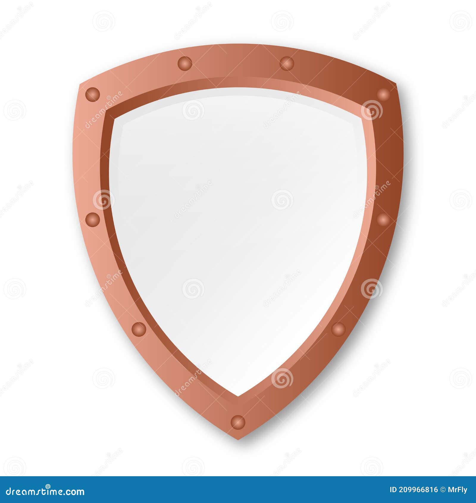 Bronze Metal Protection Shield, Vector Illustration Stock Vector ...