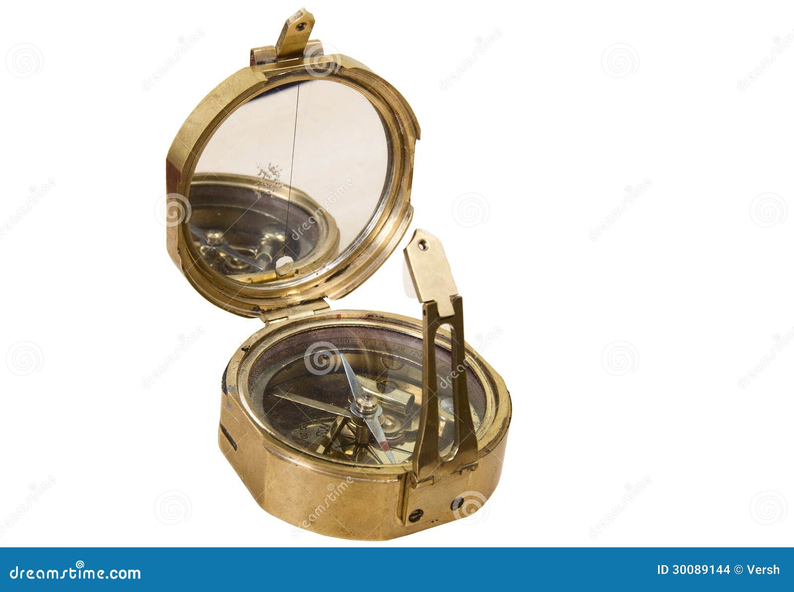 Bronze Metallic Old Compass Stock Photo - Image of case, close: 30089144