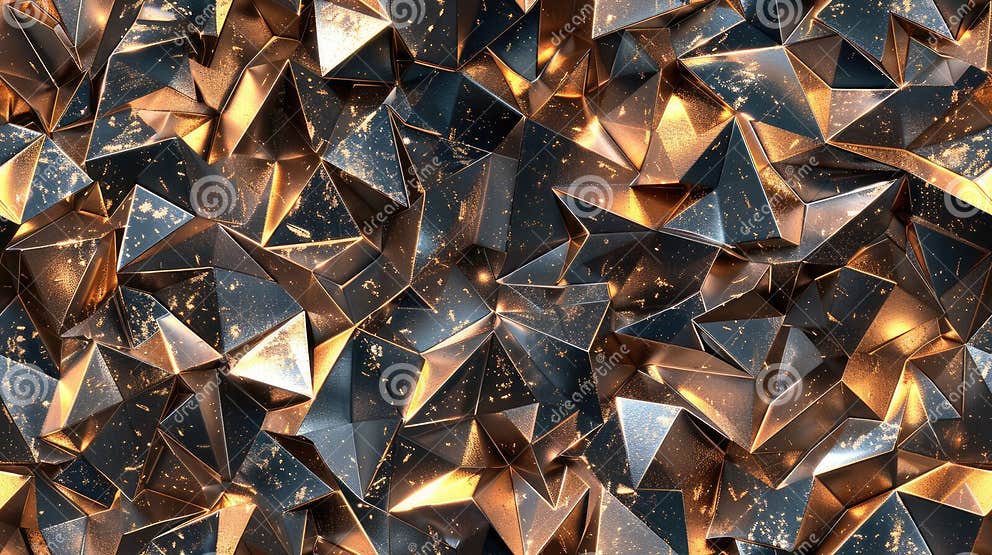 Bronze Metallic Seamless Background with Triangles Stock Image - Image ...