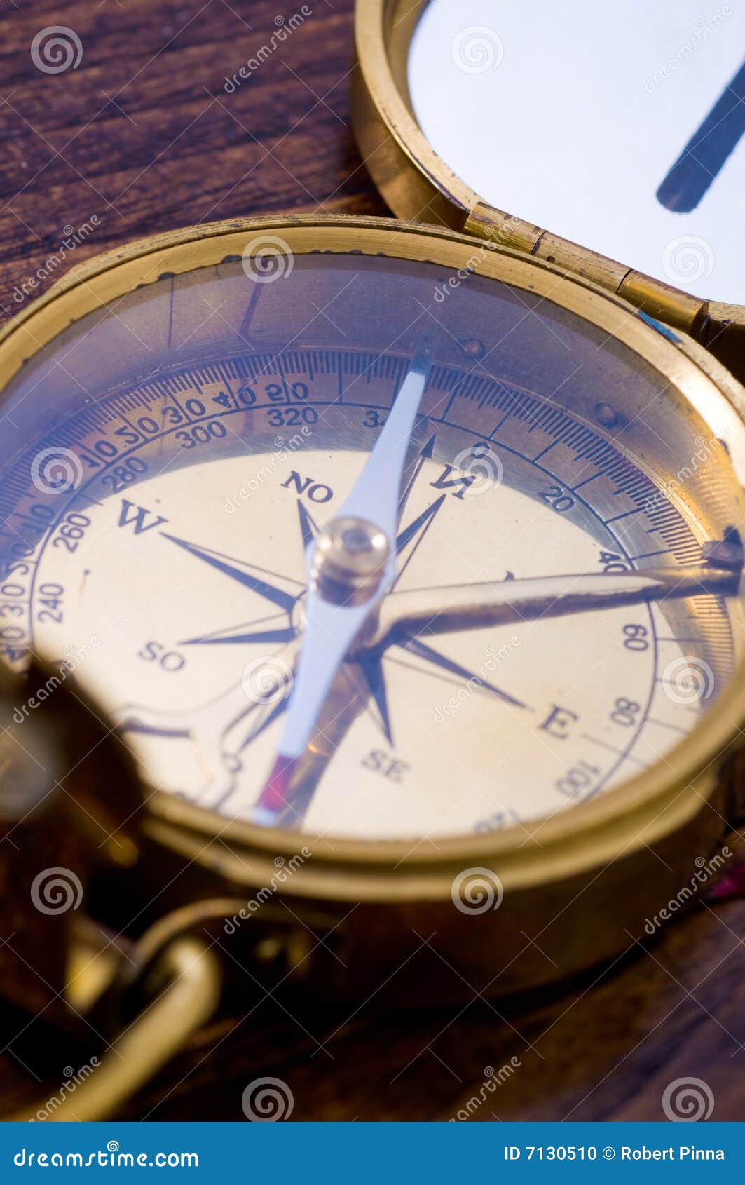 Bronze nautical compass. stock photo. Image of compass - 7130510