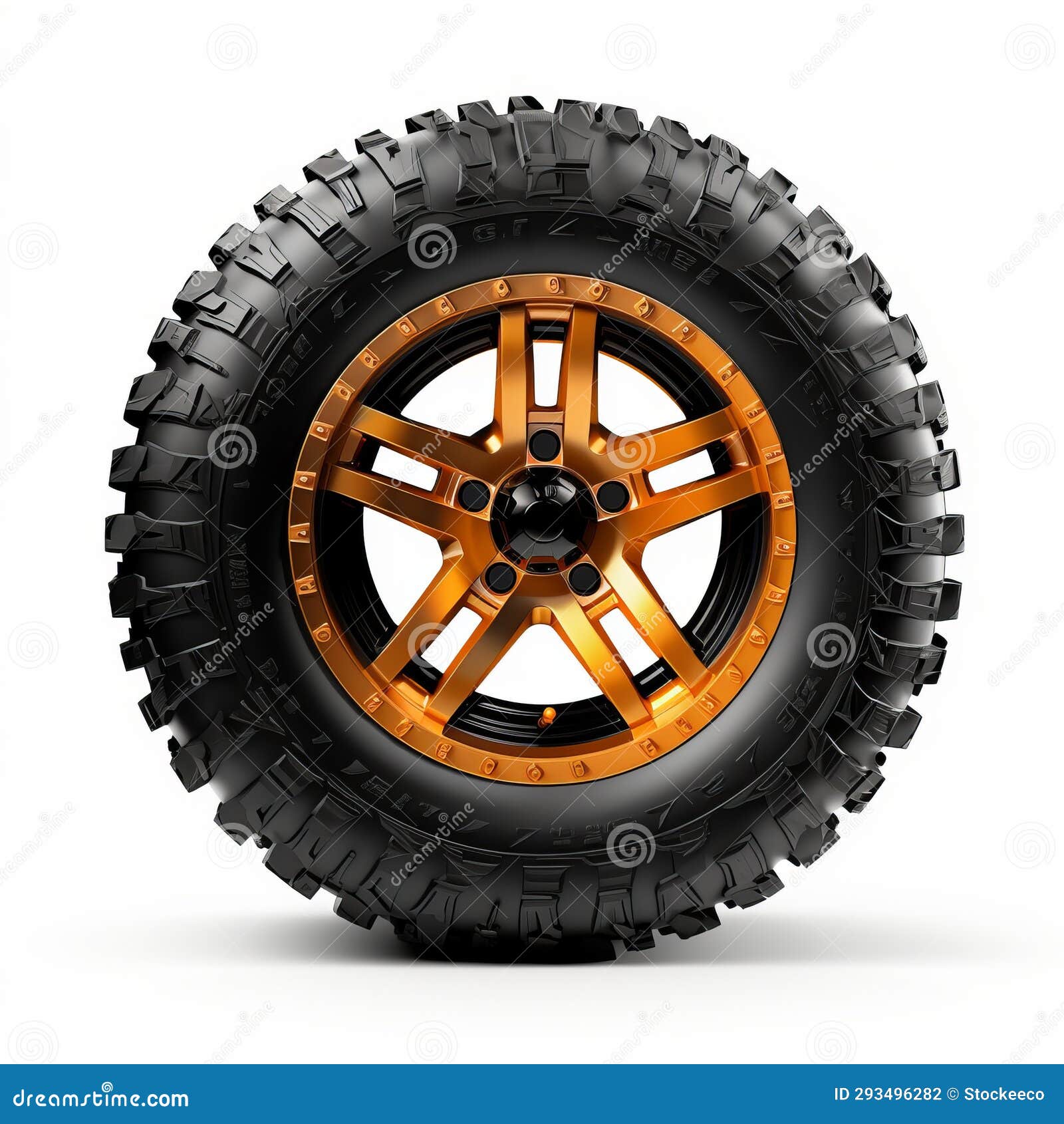 Bronze Octane Render Off Road Wheel Design Stock Illustration ...