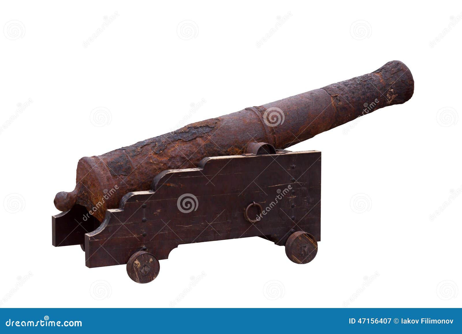 Bronze old rusty cannon stock image. Image of cast, cutout - 47156407