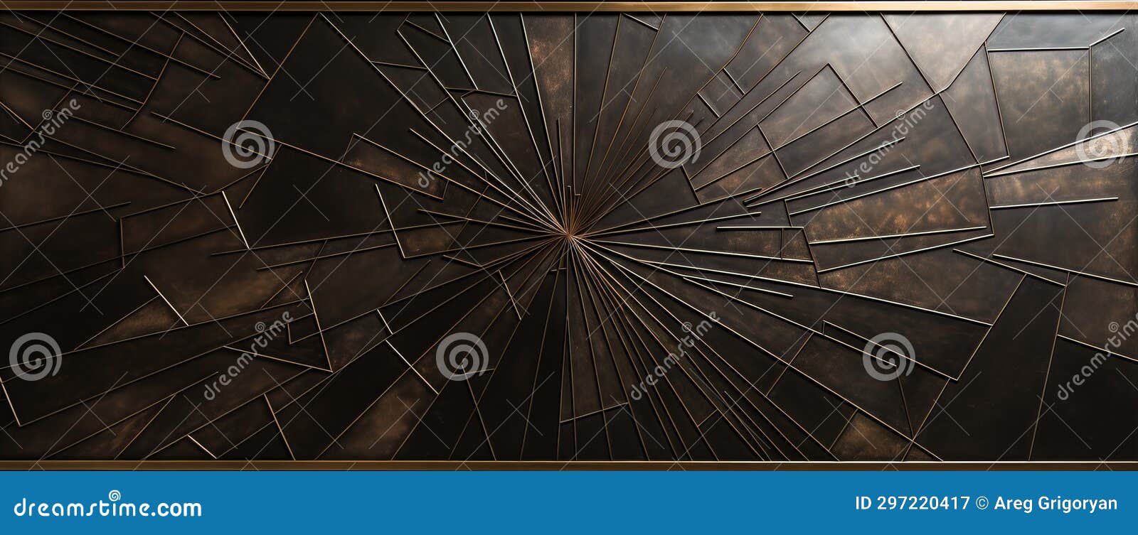 Bronze Panel from Patinated Geometric Tiles Stock Illustration ...