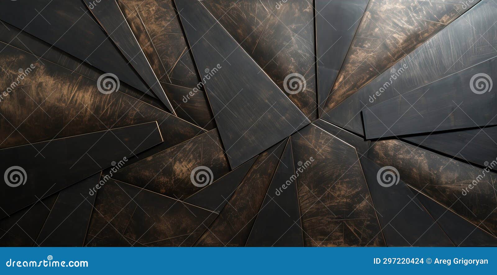 Bronze Panel from Patinated Geometric Tiles Stock Illustration ...