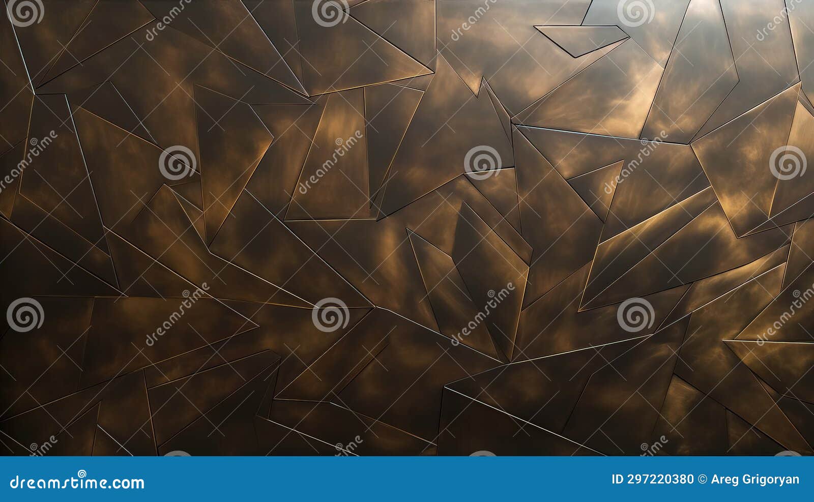 Bronze Panel from Patinated Geometric Tiles Stock Illustration ...