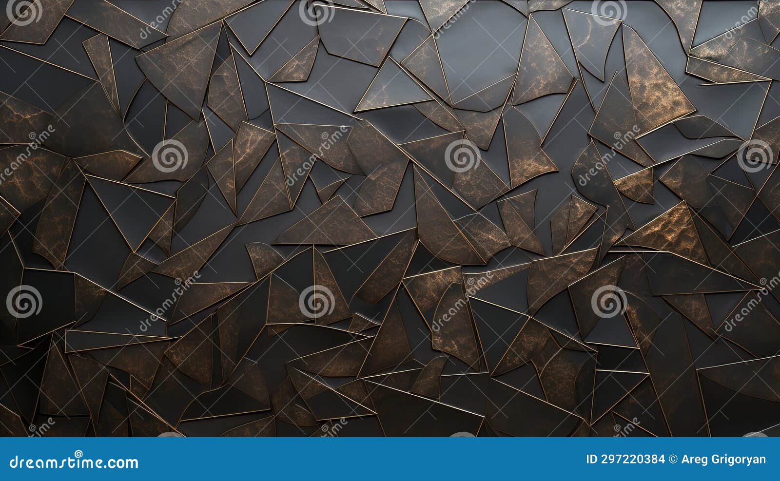 Bronze Panel from Patinated Geometric Tiles Stock Illustration ...