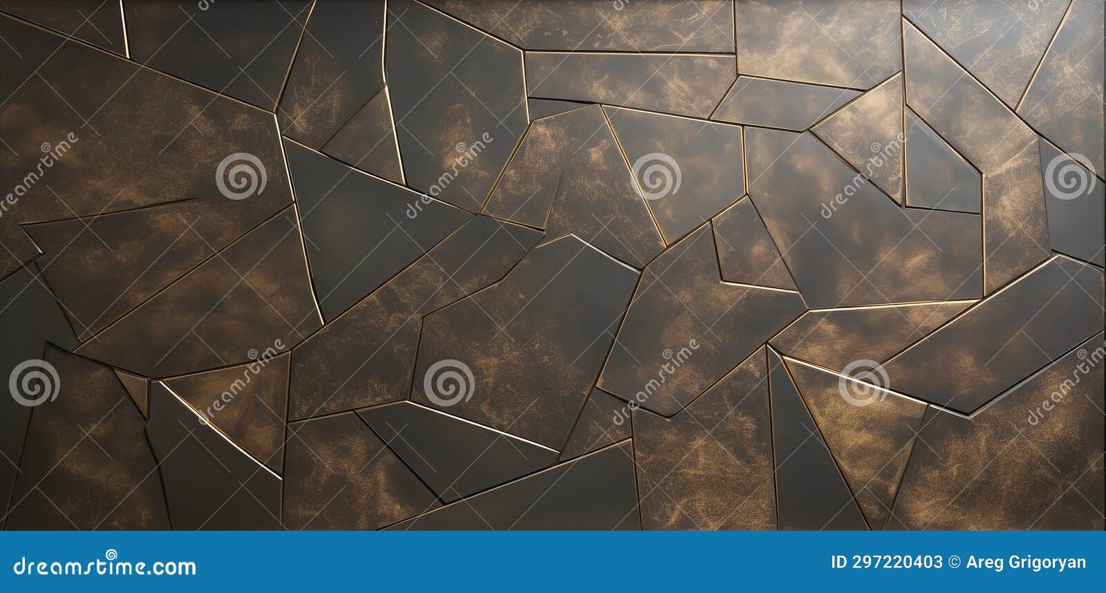 Bronze Panel from Patinated Geometric Tiles Stock Illustration ...
