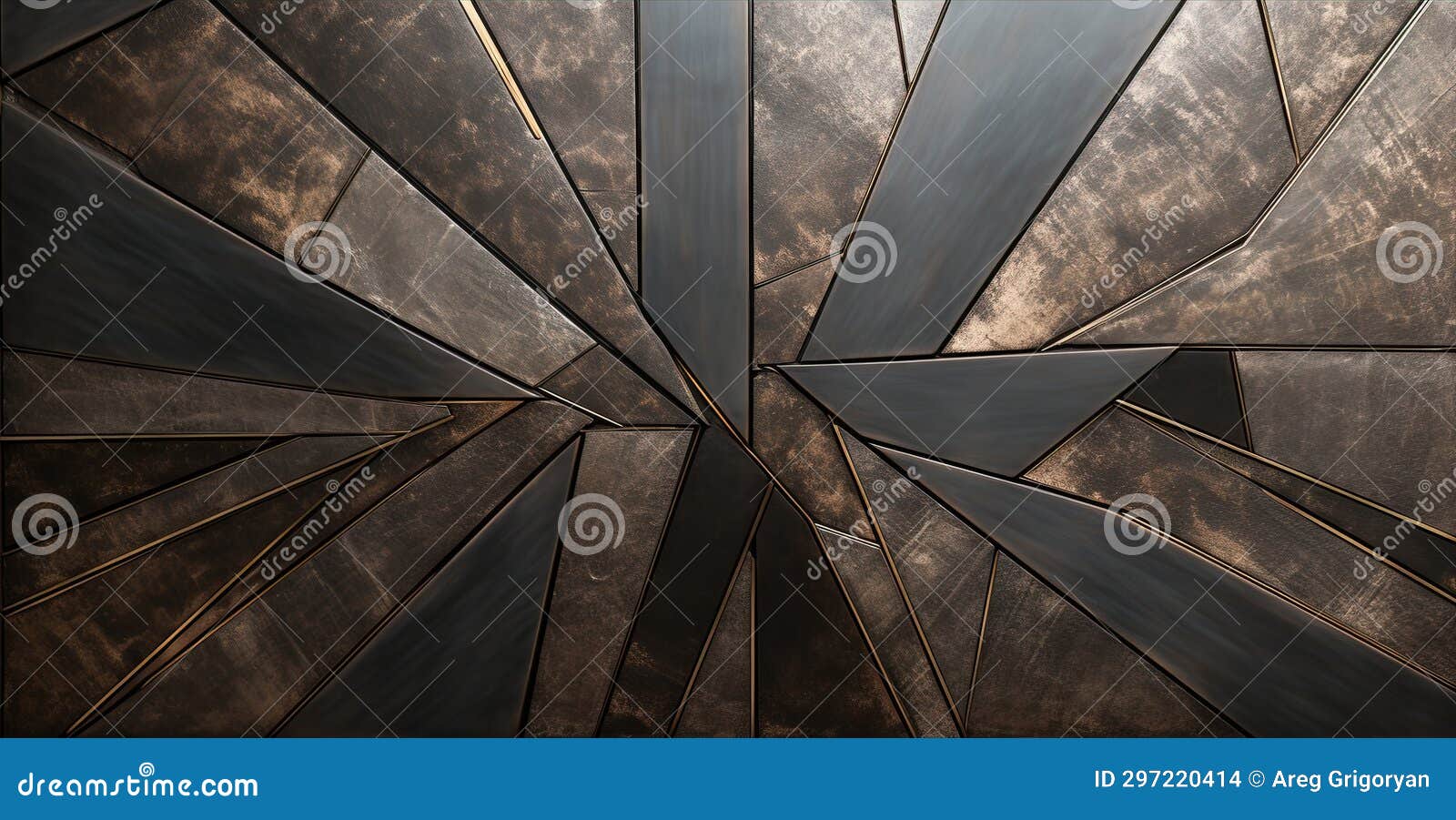 Bronze Panel from Patinated Geometric Tiles Stock Illustration ...