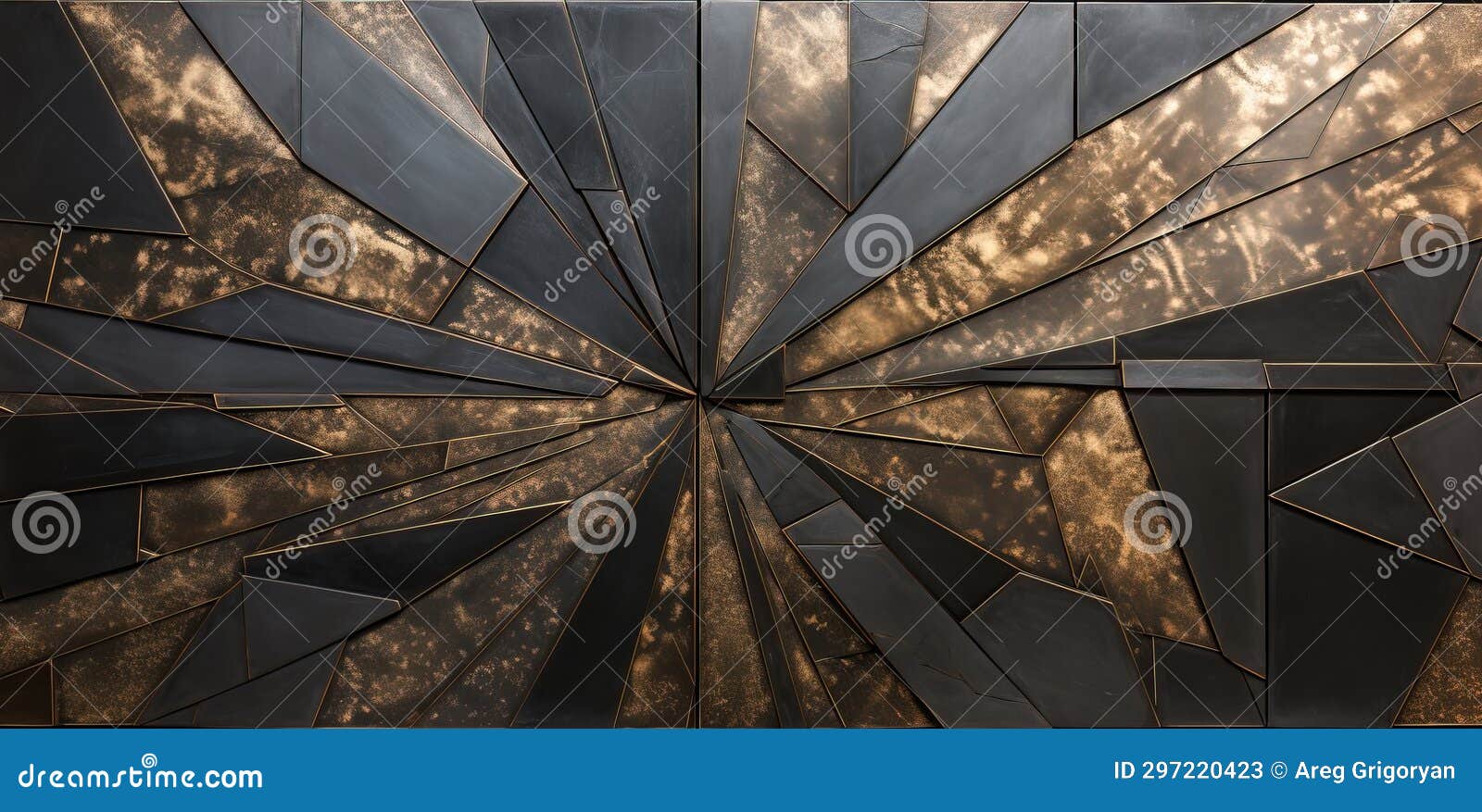 Bronze Panel from Patinated Geometric Tiles Stock Illustration ...