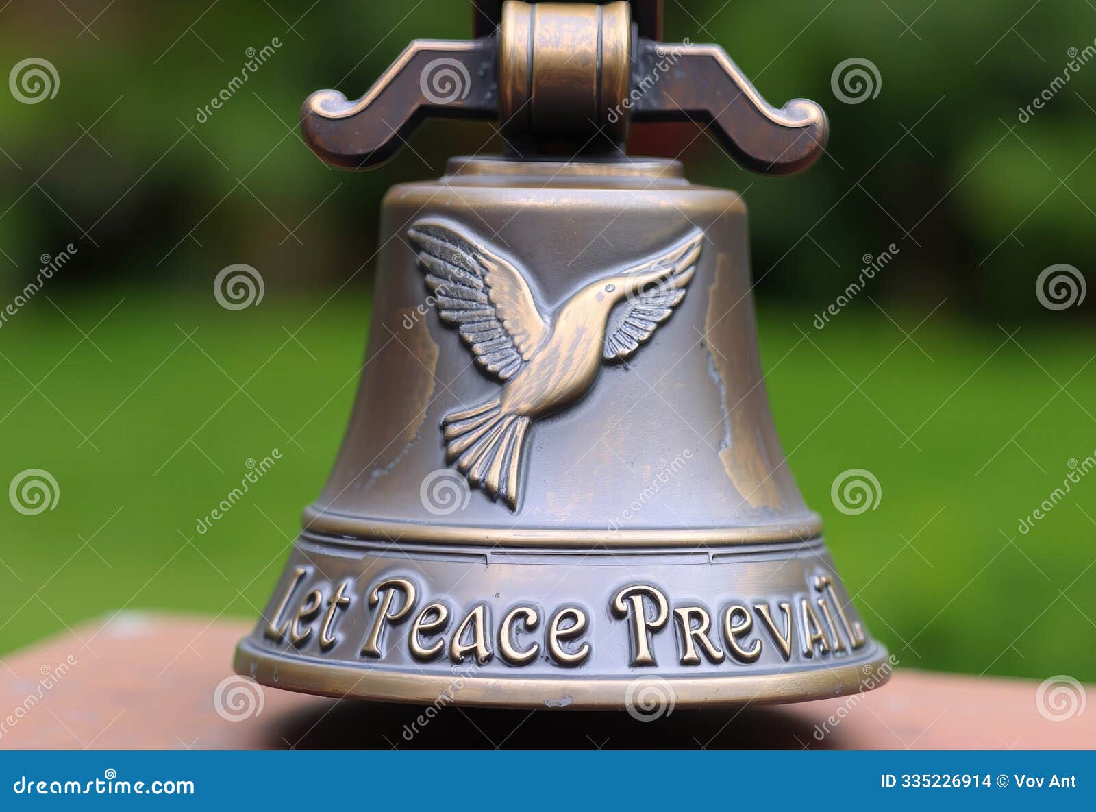 Bronze Peace Bell a Bronze Bell Cast with the Image of a Dove an ...