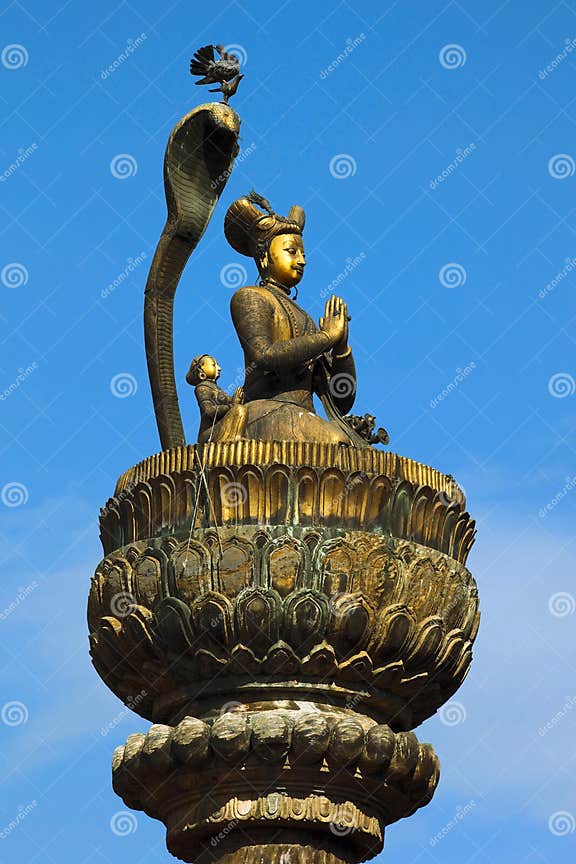 Bronze pillar stock photo. Image of patan, square, style - 16454924