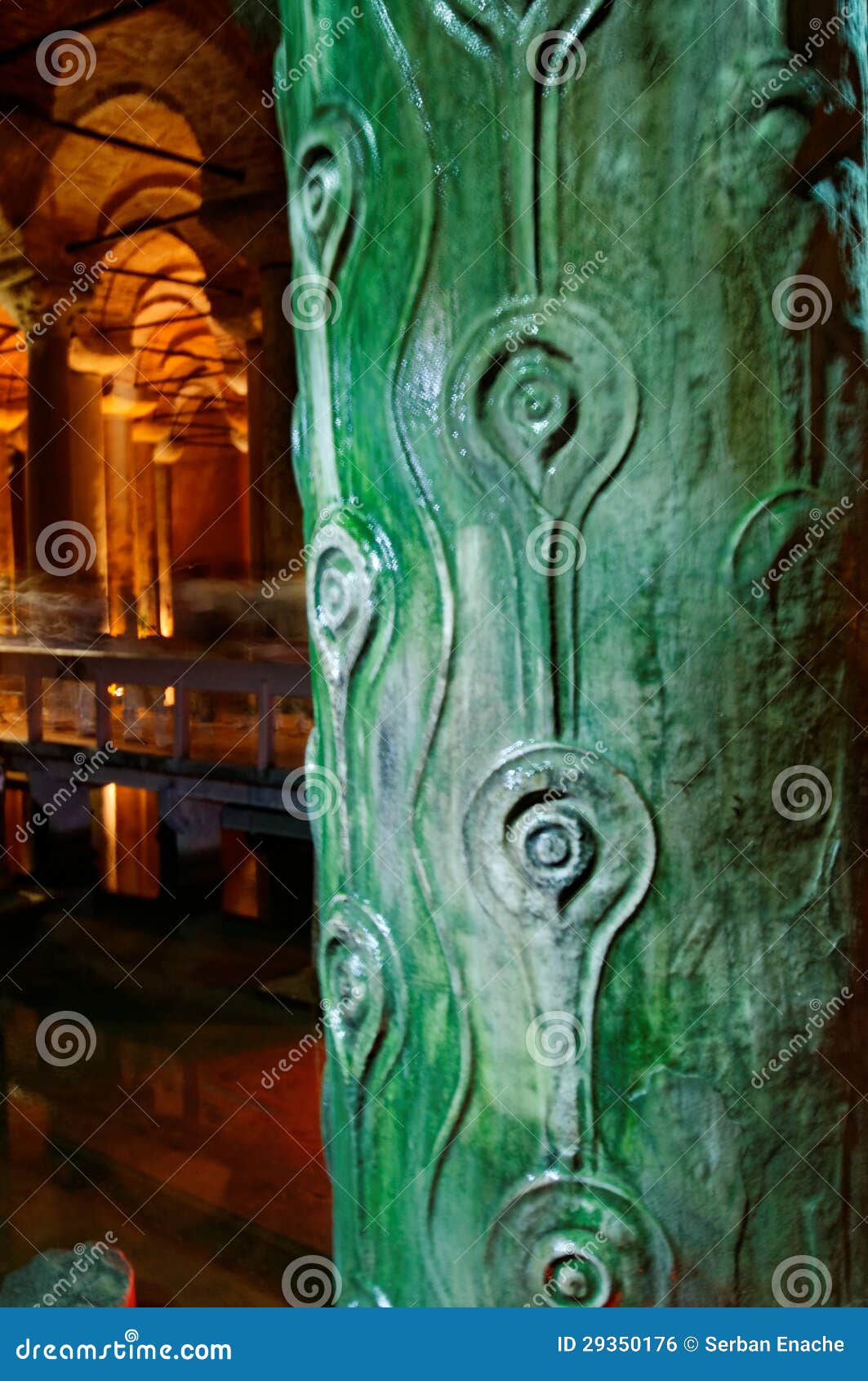Bronze Pillar in Basilica Cistern Stock Photo - Image of pillar, detail ...