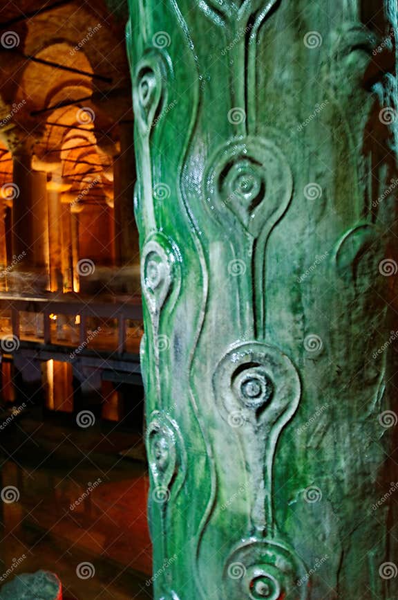 Bronze Pillar in Basilica Cistern Stock Photo - Image of pillar, detail ...