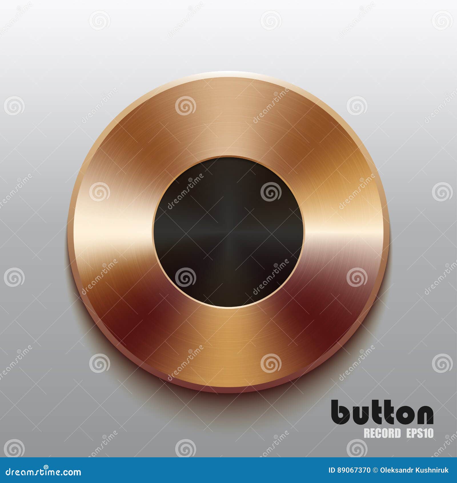 Bronze Record Button with Black Symbol Stock Vector - Illustration of ...