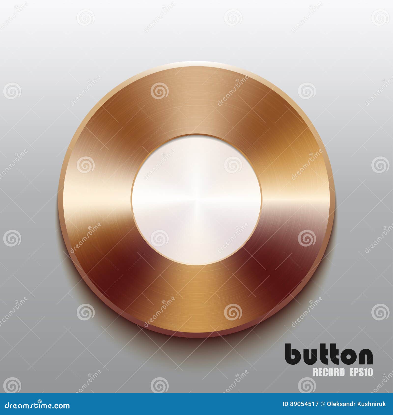 Bronze Record Button with White Symbol Stock Vector - Illustration of ...