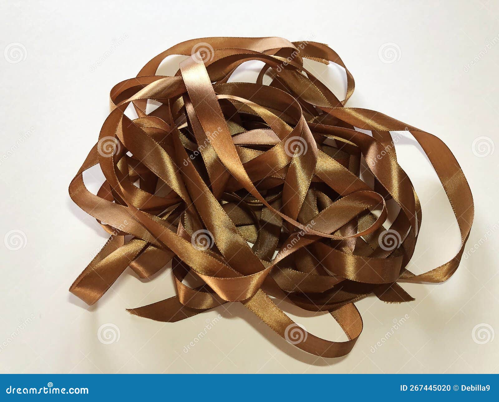Bronze Satin Ribbons on White Background Stock Photo - Image of tied ...