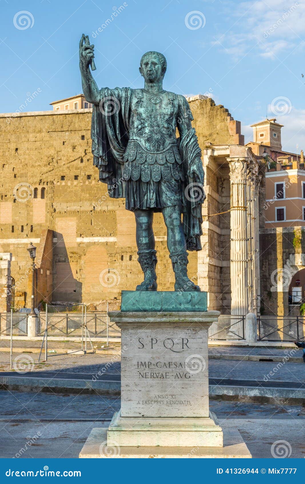 Bronze Sculpture of the Emperor Nerva Stock Photo - Image of power ...