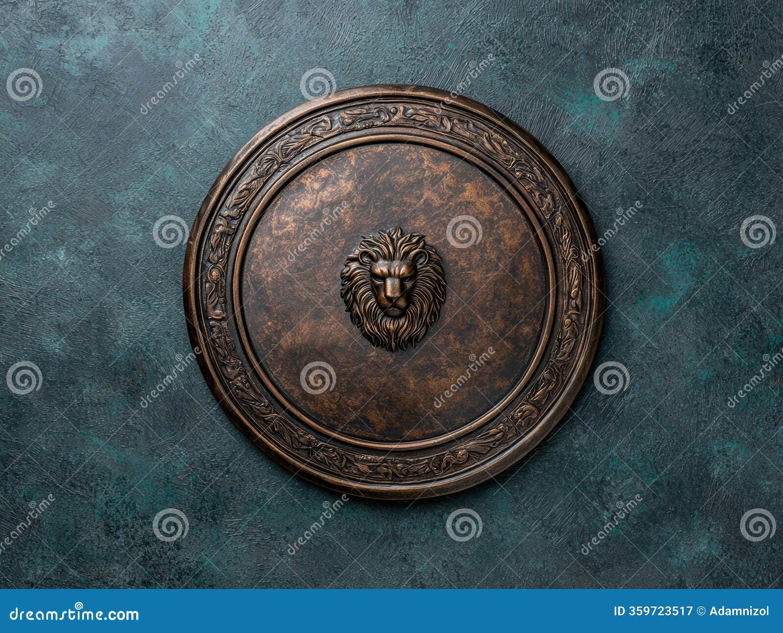 3D Bronze Shield Set, Royal Award Kit, Realistic Metal Render Trophy ...