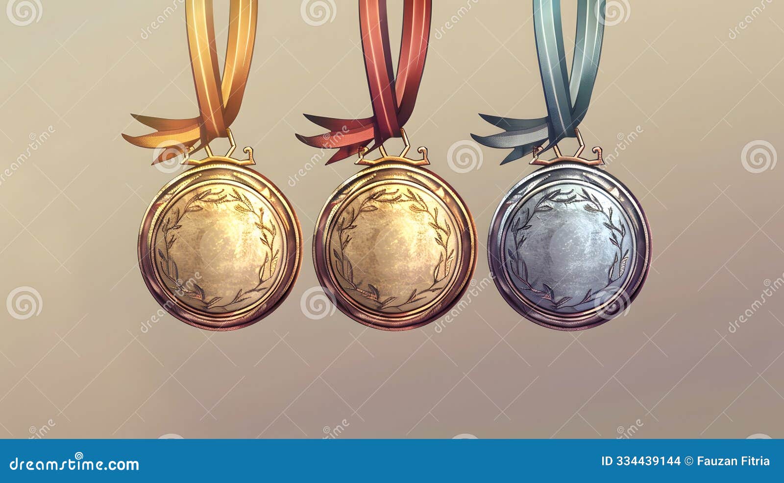 Bronze, Silver, and Gold Medals with Detailed Ribbons. this is AI ...