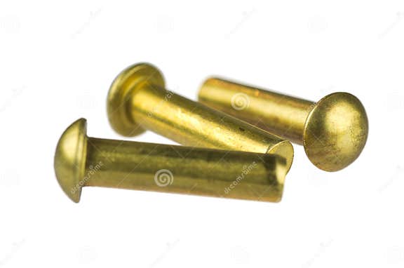 Bronze Snap-bead Rivet Isolated on White Stock Photo - Image of object ...