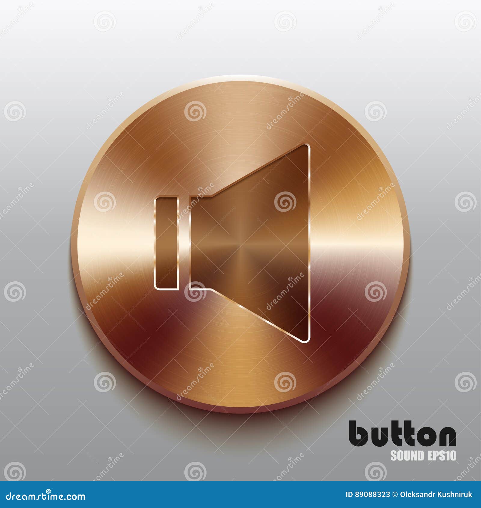 Bronze Sound Speaker Button Stock Vector - Illustration of brass, badge ...