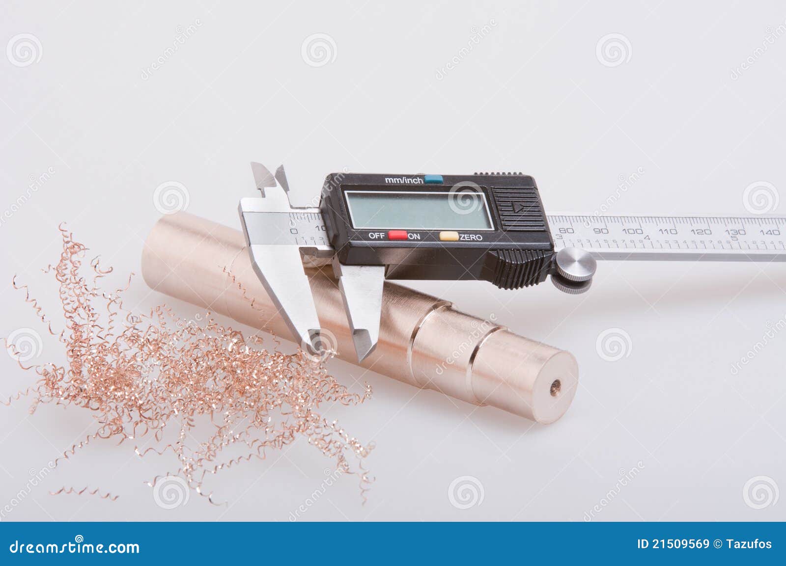 Bronze Spigot & Digital Caliper Stock Image - Image of industry, shiny ...