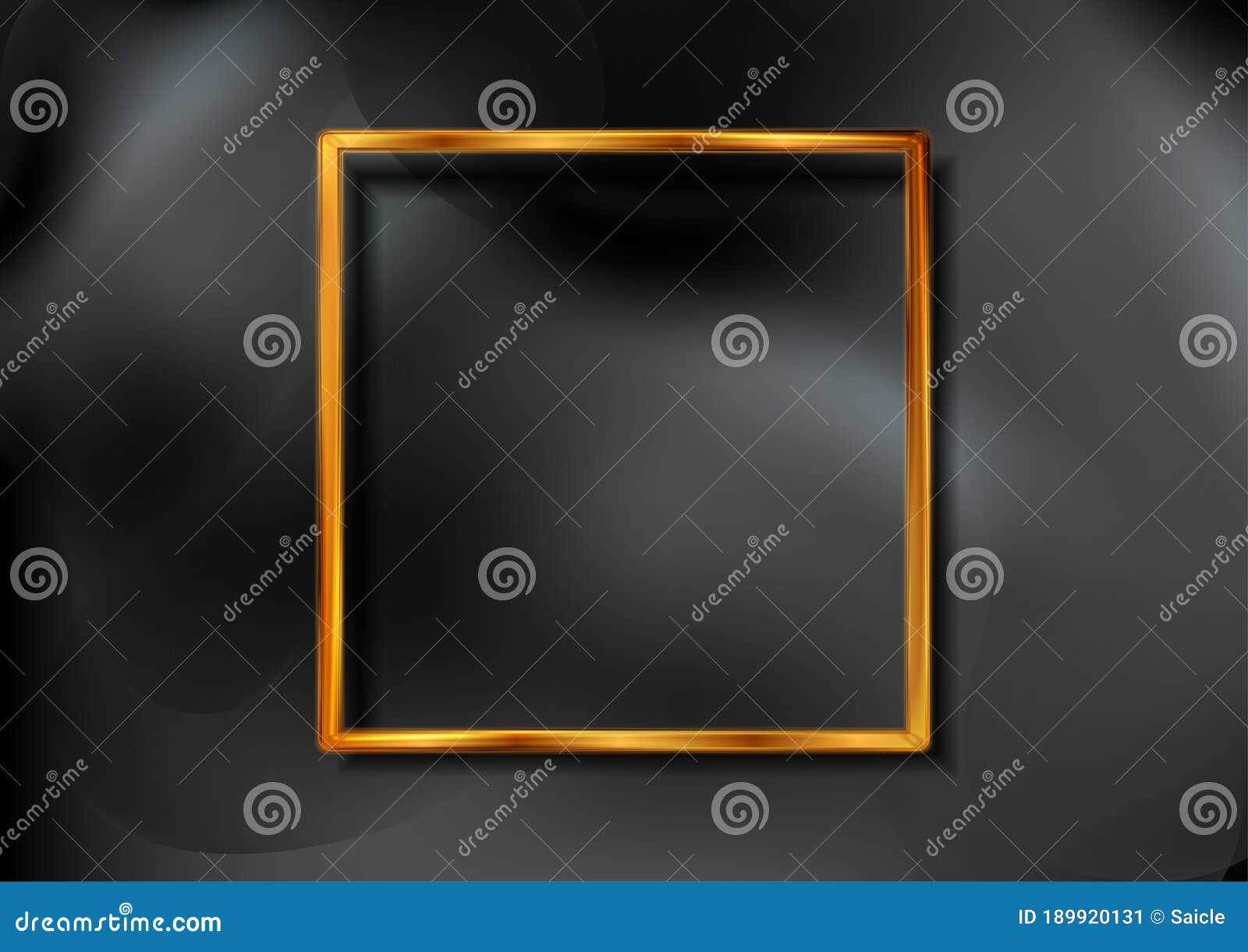 Bronze Square Frame on Black Liquid Wavy Background Stock Vector ...
