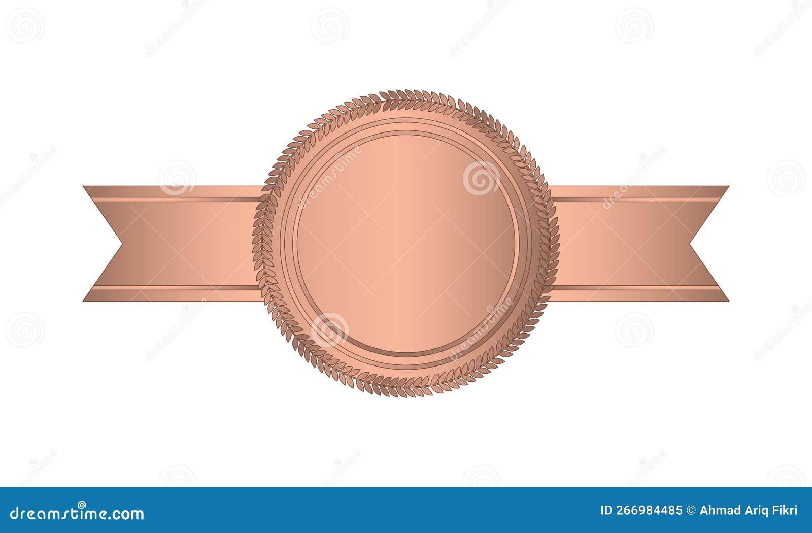 Bronze Stamp with Horizontal Ribbons. Luxury Seal. Blank Bronze Seal ...