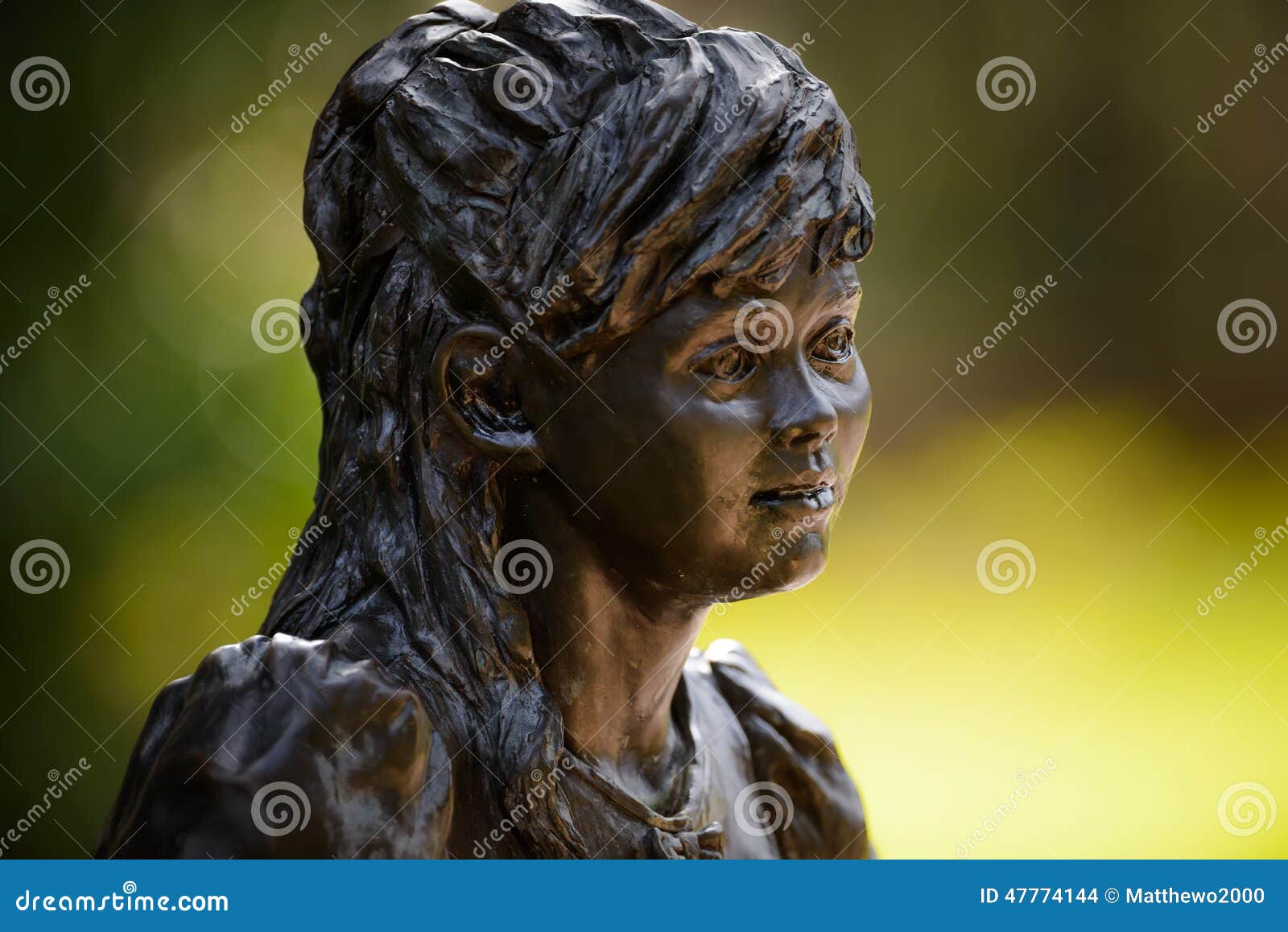 Bronze Statue - Girl Portrait Stock Photo - Image of girl, hair: 47774144