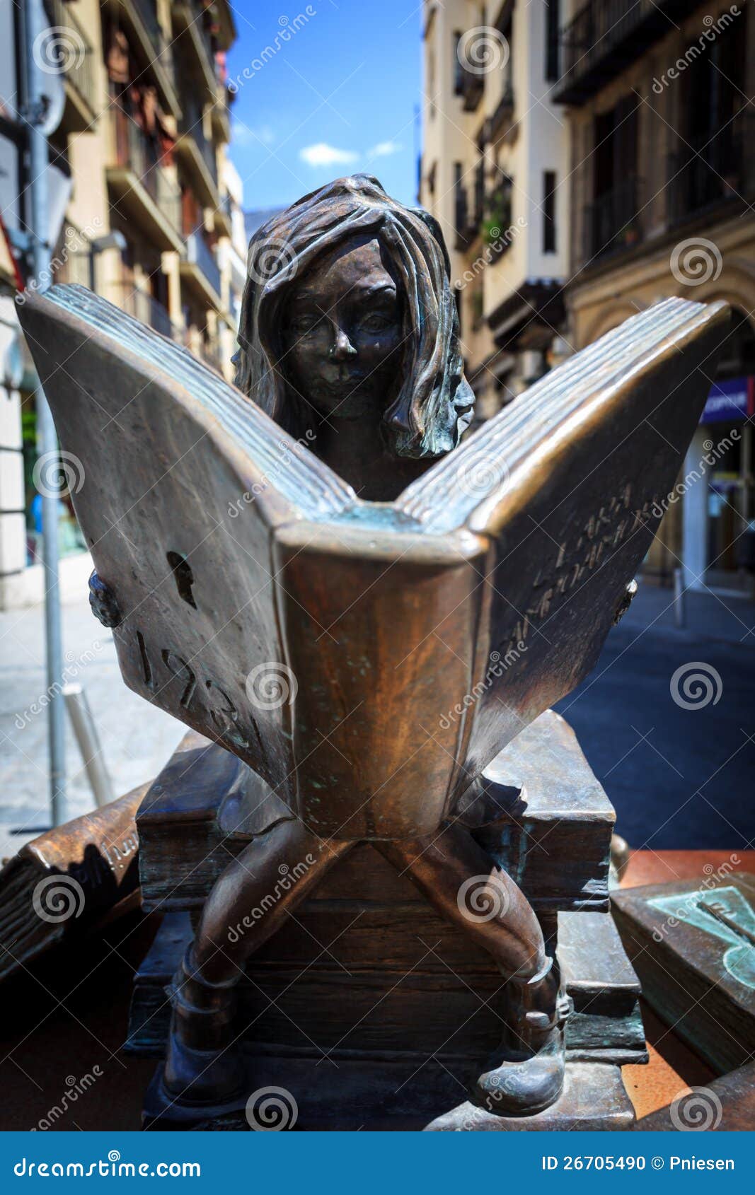 Bronze Statue of Girl Sitting on Books Reading Editorial Image - Image ...