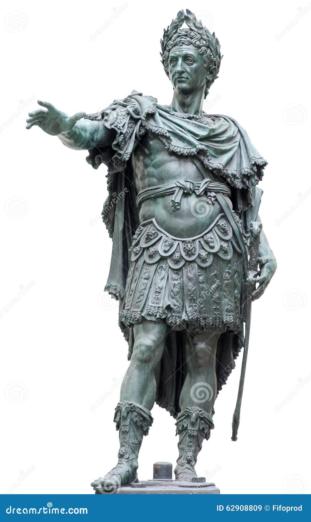 Bronze Statue of a Roman Emperor Isolated on White Stock Image - Image ...